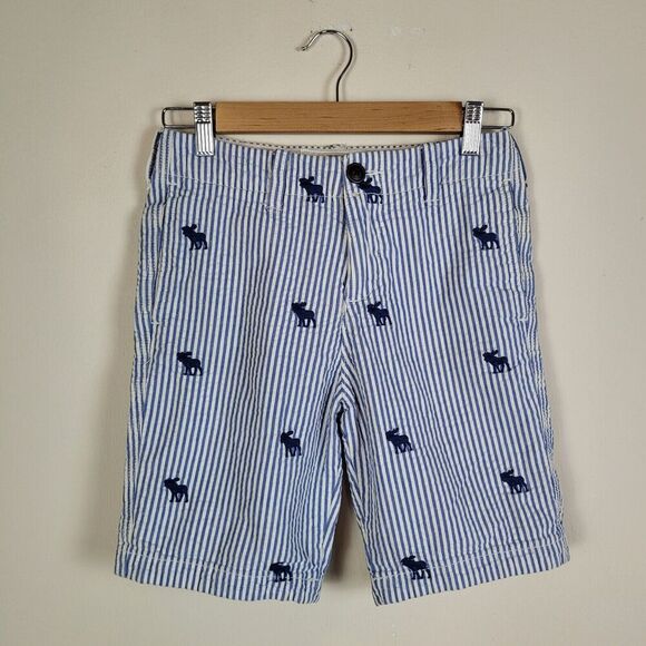 Abercrombie & Fitch | Bottoms | Abercrombie Kids Shorts 2 Blue White Stripes Seersucker Moose ...